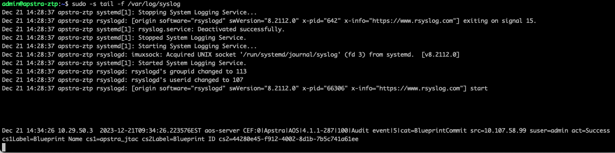 [Juniper Apstra] Using external syslog messaging