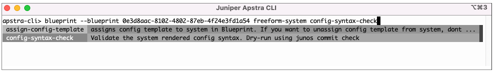 [Juniper Apstra] Using the apstra-cli Junos config check command to verify syntax in Freeform