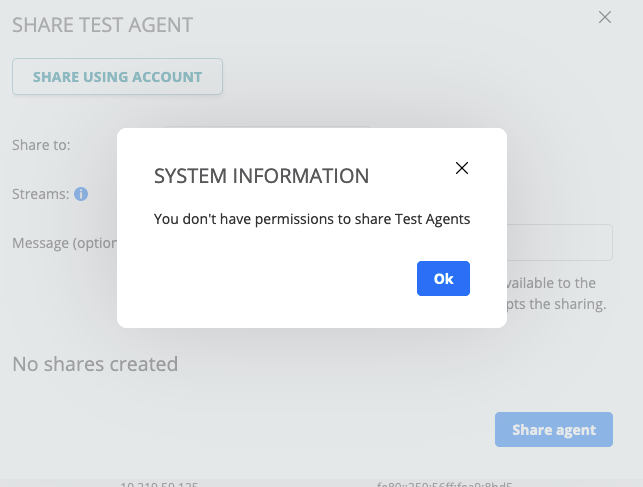 [PAA] Unable to share test agent in On-Prem setup