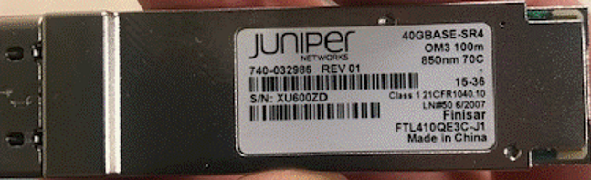 Officially supported Transceivers on Juniper equipment