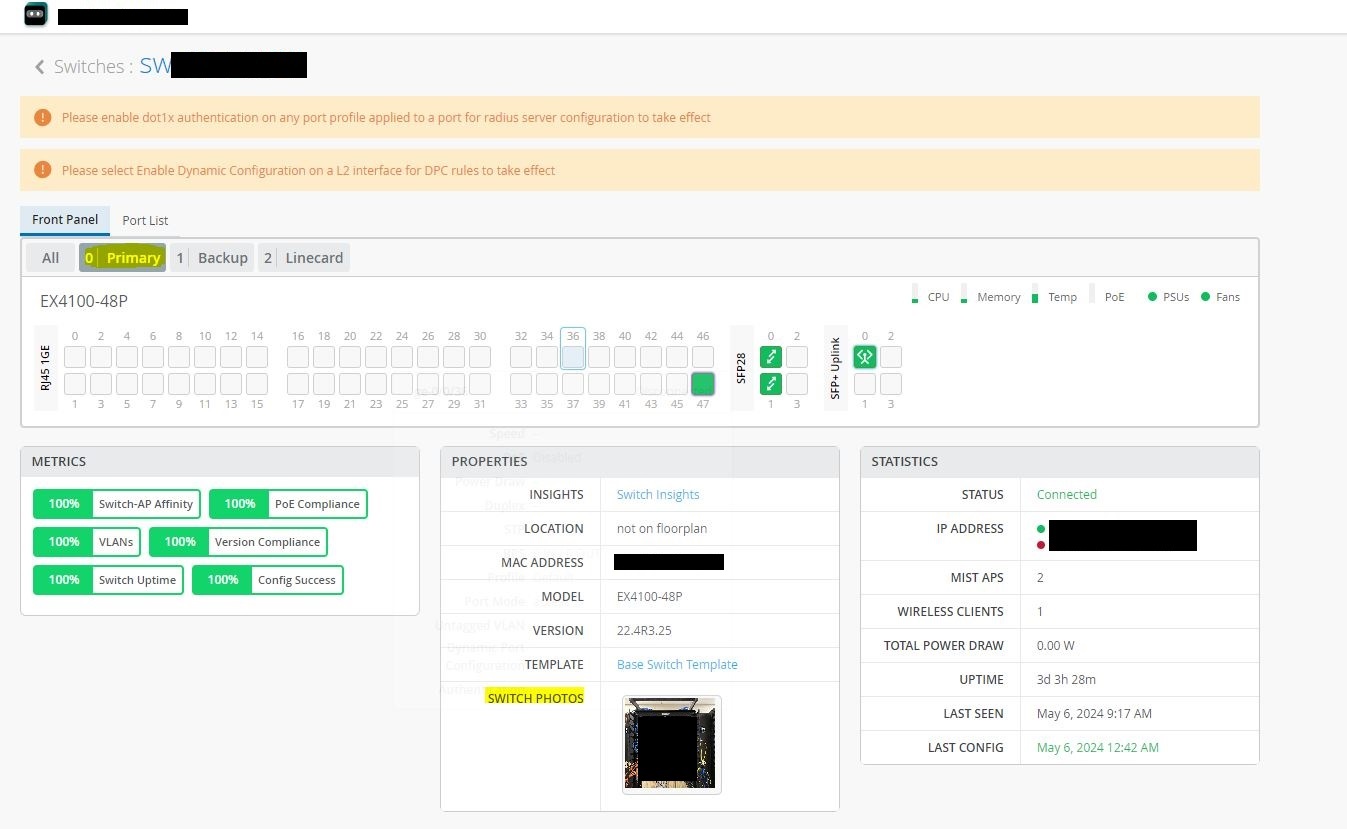 [Mist] Switch Insights Picture does not show the image upload button ...