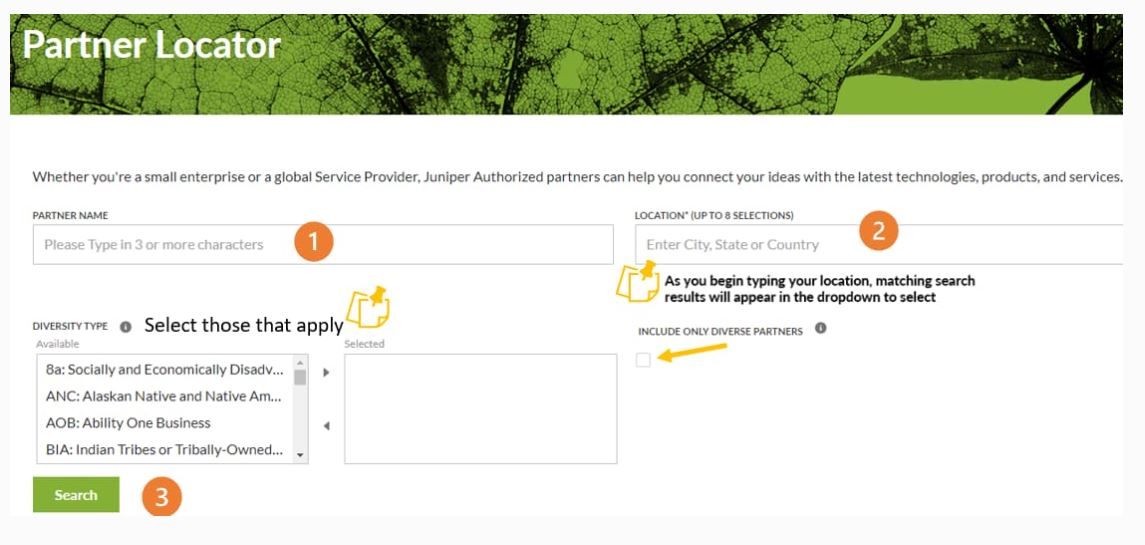 How to locate a Juniper Partner, Partner Locator
