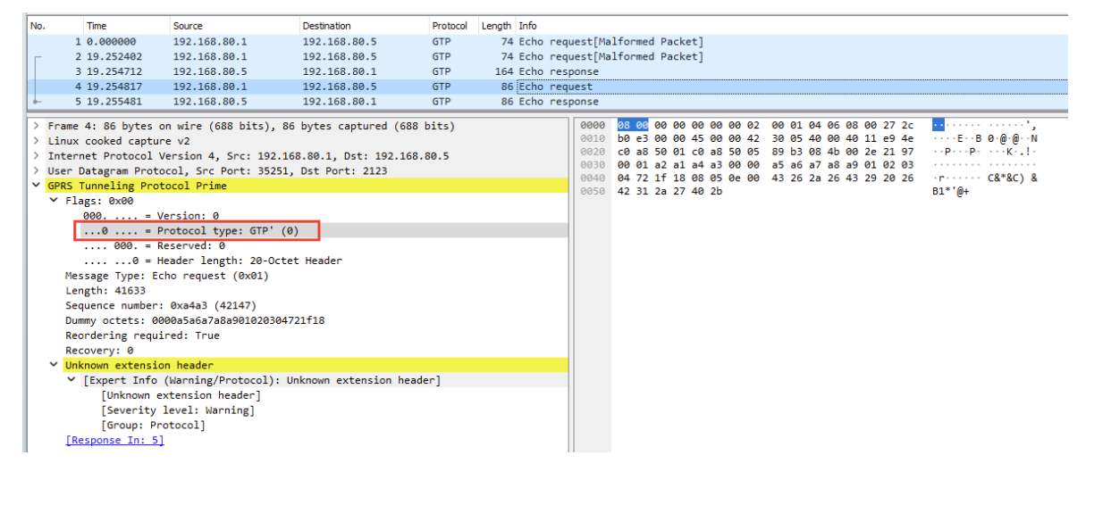 Does GTP inspection drop GTPDOOR packets