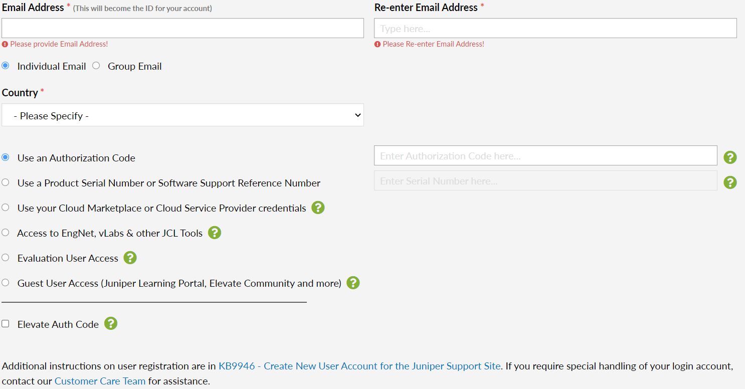 Create New User Login Account with Juniper Networks