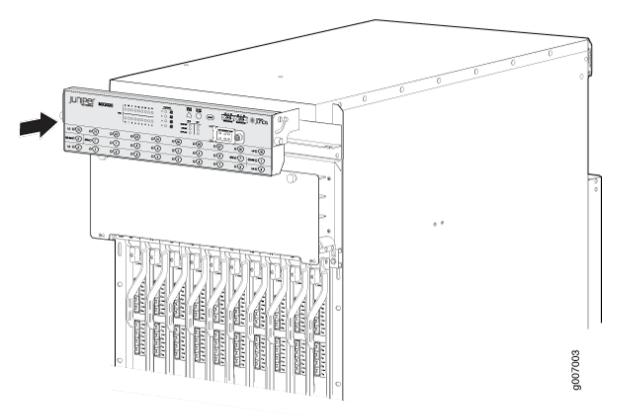 Procedure to reseat the FPM (Front panel module) in MX series routers.