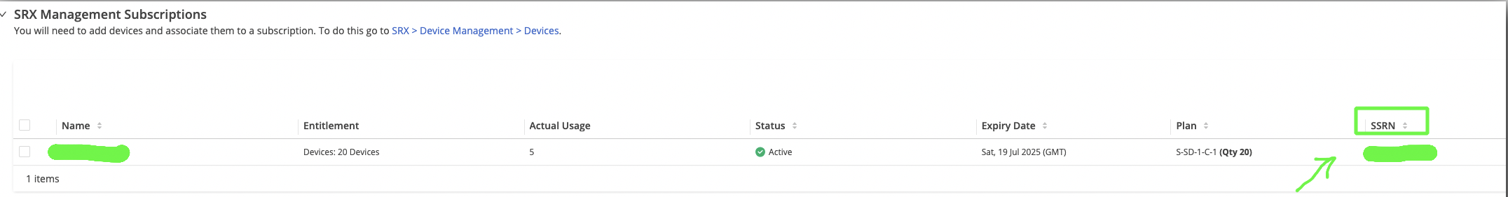 How to locate the SSRN for Juniper Security Director Cloud