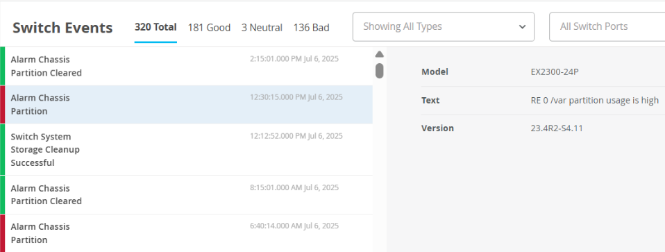 [Mist] RE 0 /var partition usage is high by na-grpcd on EX switches