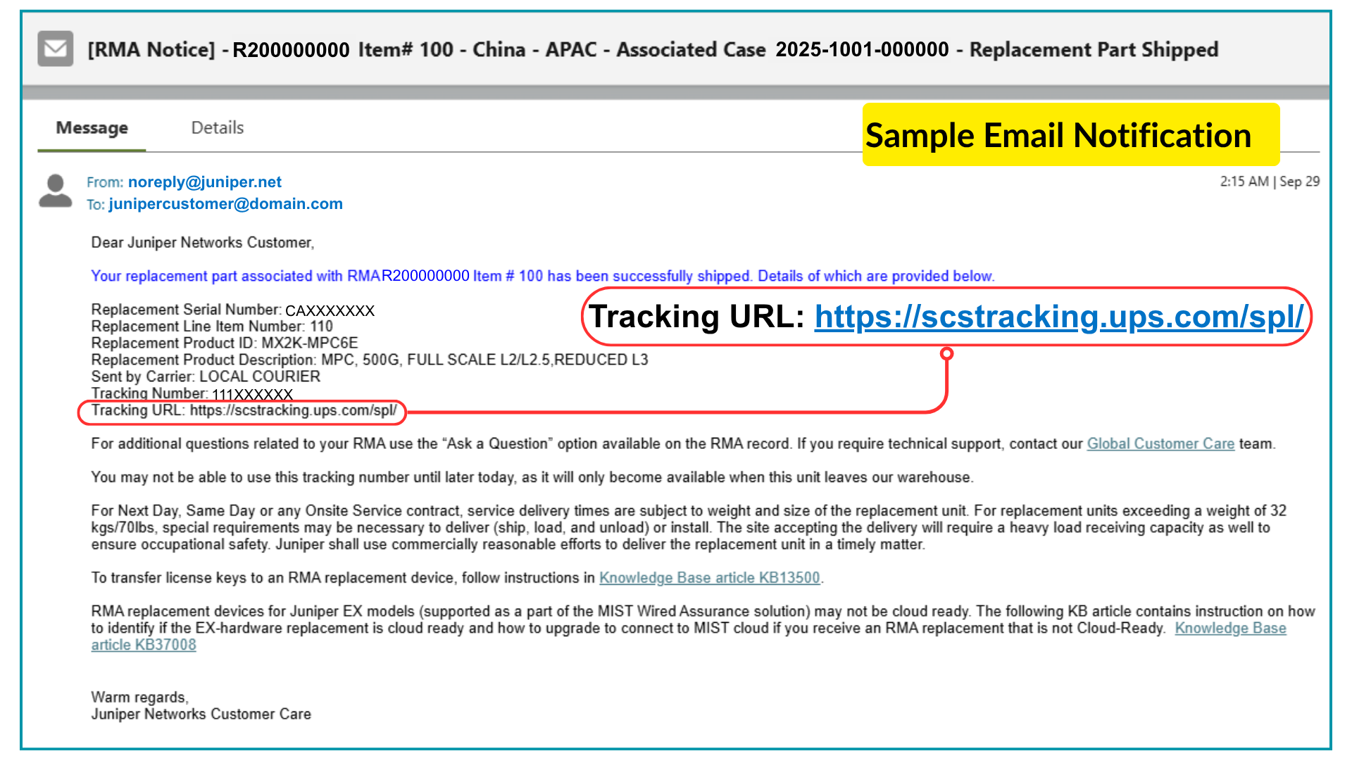 How to track an RMA via UPS SCS Tracking Site