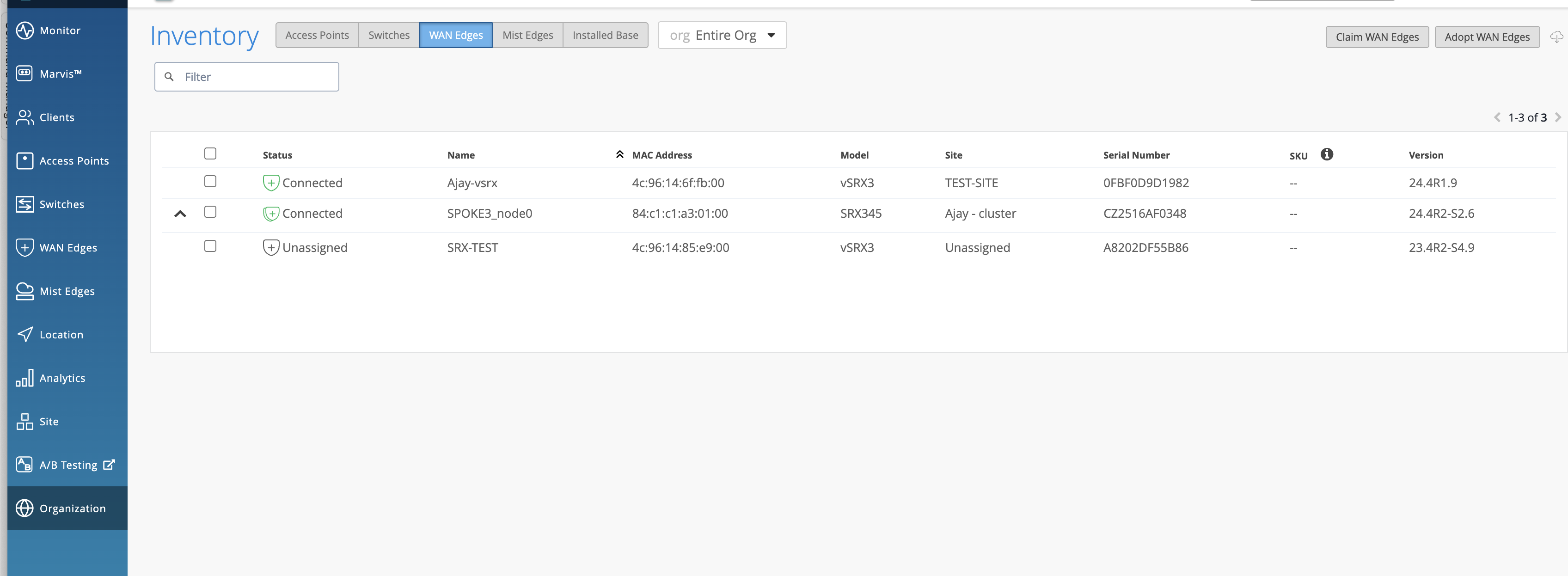 Basic wan Edge configuration for SRX series devices
