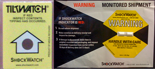 ShockWatch / TiltWatch indicator is RED