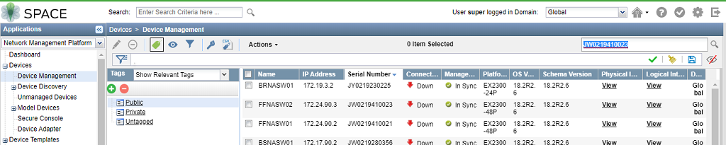 [Junos Space] “Device already managed” error while adding new device to ...