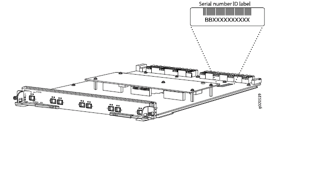 Locating the Serial Number on an EX 8200 series Switch or Component