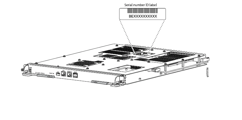 Locating the Serial Number on an EX 8200 series Switch or Component