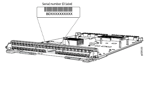 Locating the Serial Number on an EX 8200 series Switch or Component