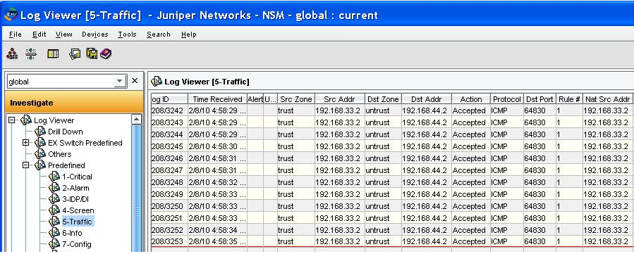 How to configure High-End SRX devices to send traffic logs to NSM