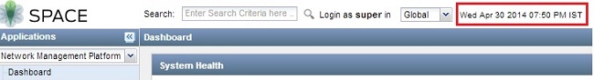 [junos Space] How is time displayed in Junos Space?