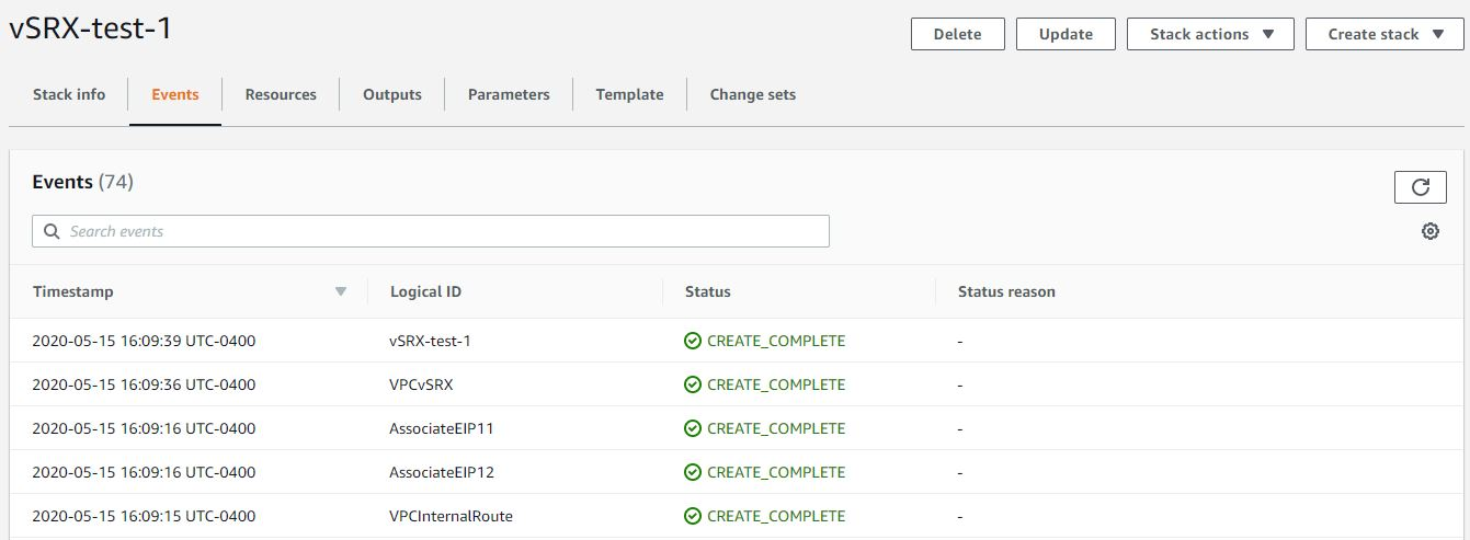 vSRX type selection in AWS CloudFormation automation environment