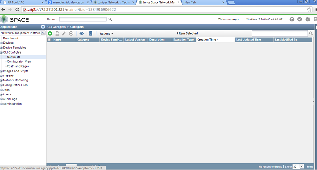 How to apply CLI configlets on multiple devices from Junos Space