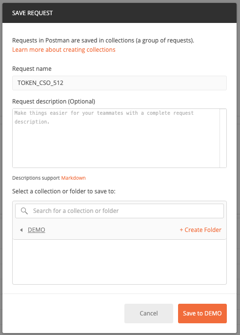 Example: How to execute CSO HTTP Restful APIs using Postman API Client