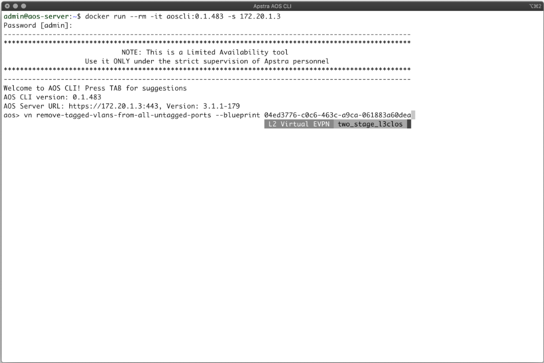 [Juniper Apstra] How to remove tagged Virtual Networks using AOS-CLI