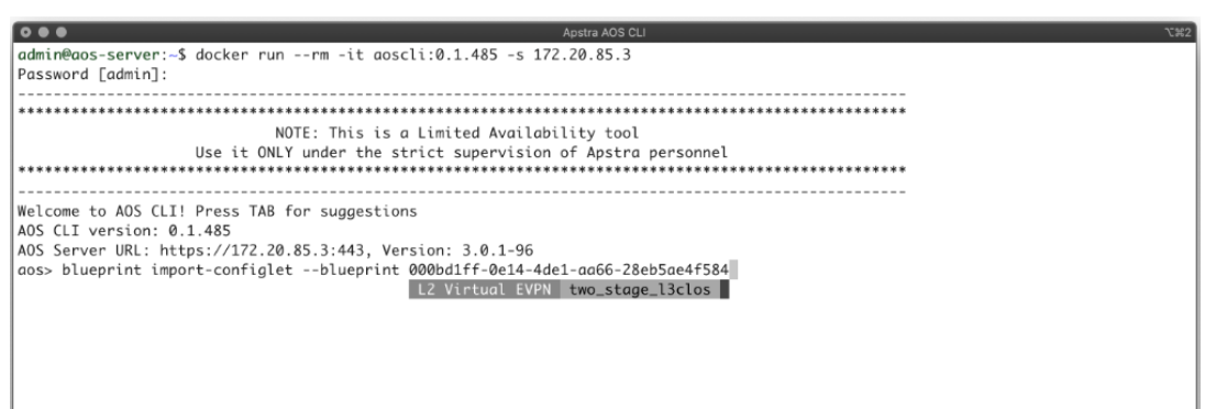 [Apstra] Using AOS-CLI to import Configlet changes