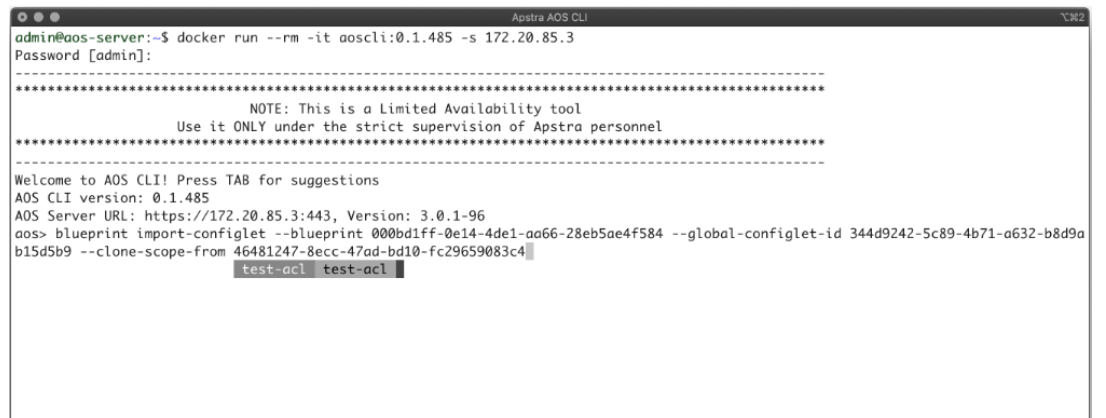 [Apstra] Using AOS-CLI to import Configlet changes