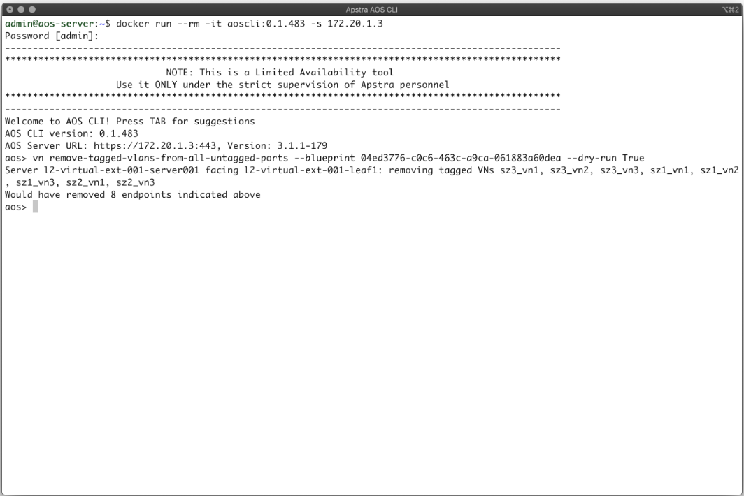 [Juniper Apstra] How to remove tagged Virtual Networks using AOS-CLI