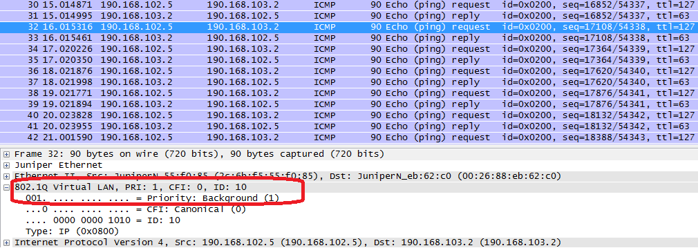 How to mark traffic with 802.1p COS