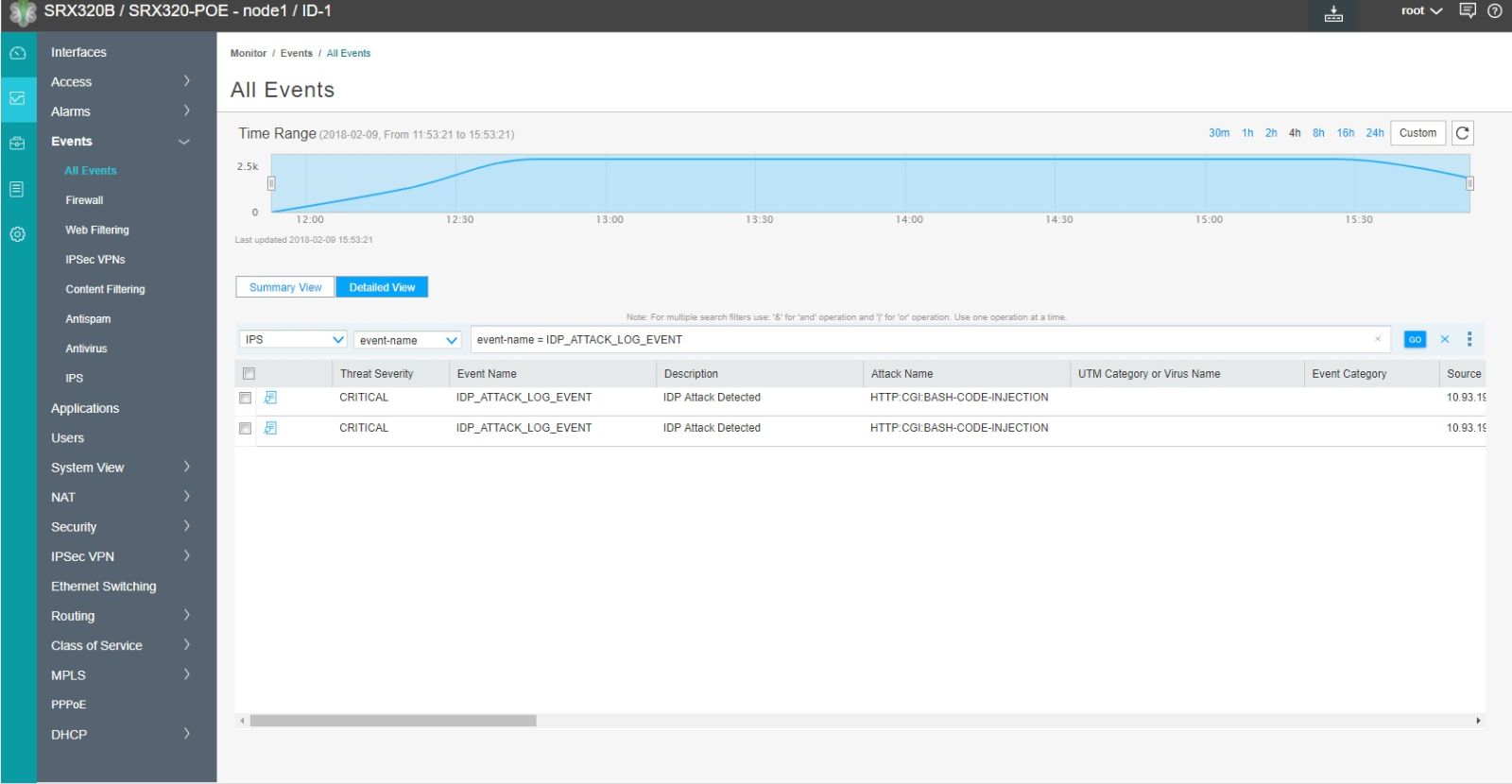 [SRX] Example - Configure on-box reporting in J-Web