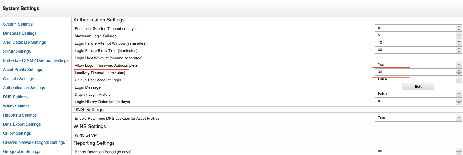 [JSA] Modifying the inactivity timeout value for JSA WebUI
