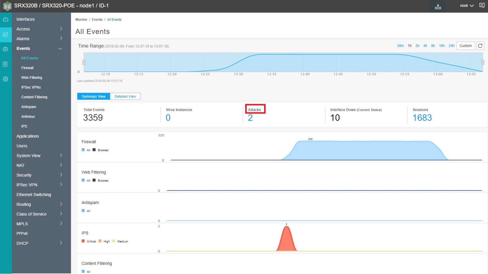 [SRX] Example - Configure on-box reporting in J-Web