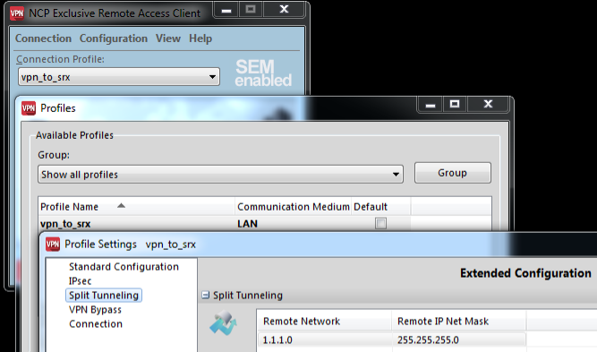 [SRX] VPN connections using NCP Client Software support traffic ...