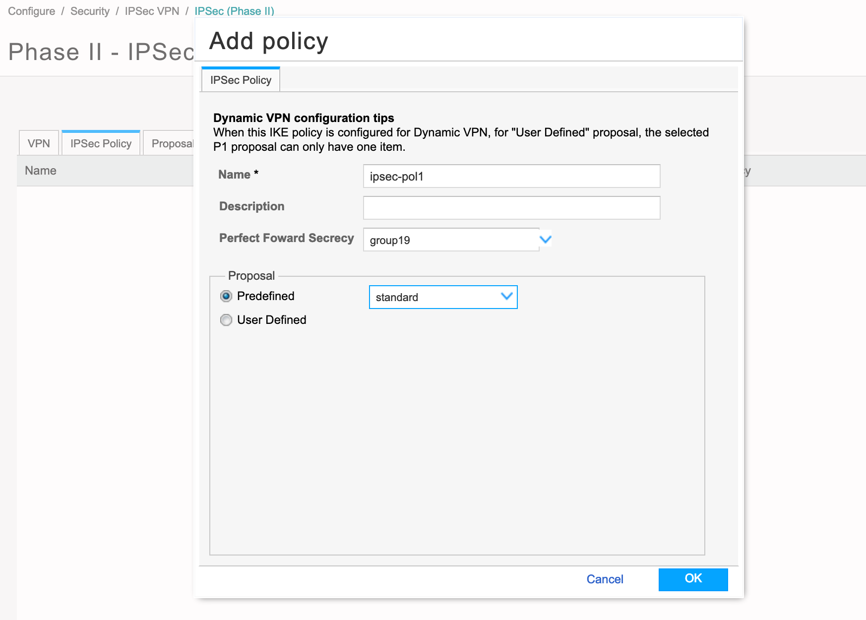 Configuring Dynamic VPN on SRX while using NCP client (GUI procedure)