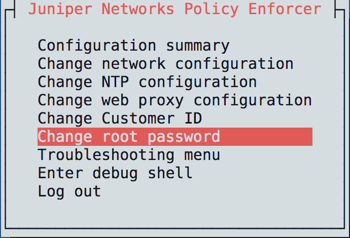[Policy Enforcer] Resetting invalid/expired pe_user password on Junos Space