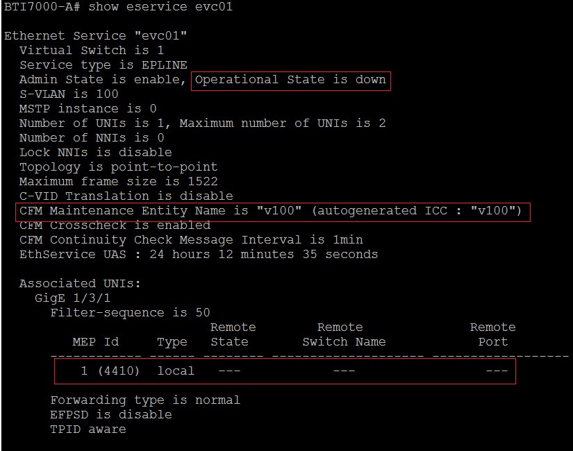 [BTI] Eservice remote MEP cannot be learned on PacketVX